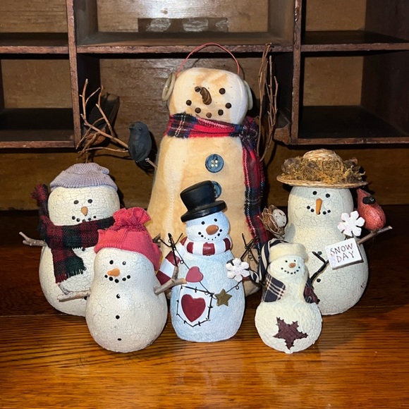 Natalie Silitch | Accents | 6 Piece Snowman Collection Includes 3 Folk ...